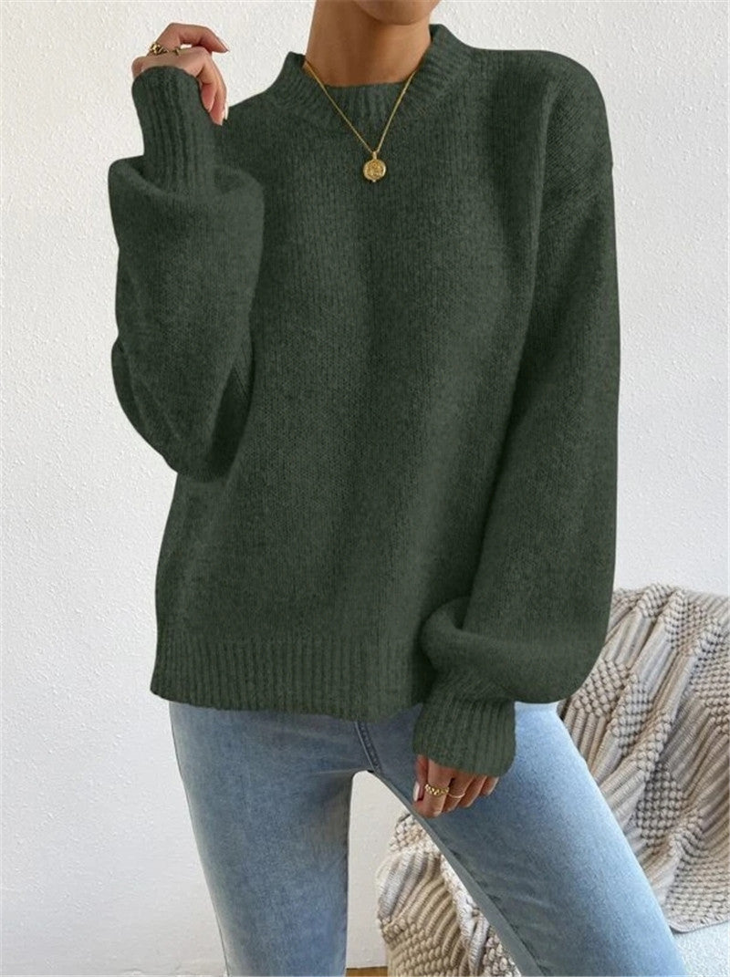 Sweater for Women/Cozy Women’s Mock Neck Long Sleeve Sweater | Wazzi's Wear