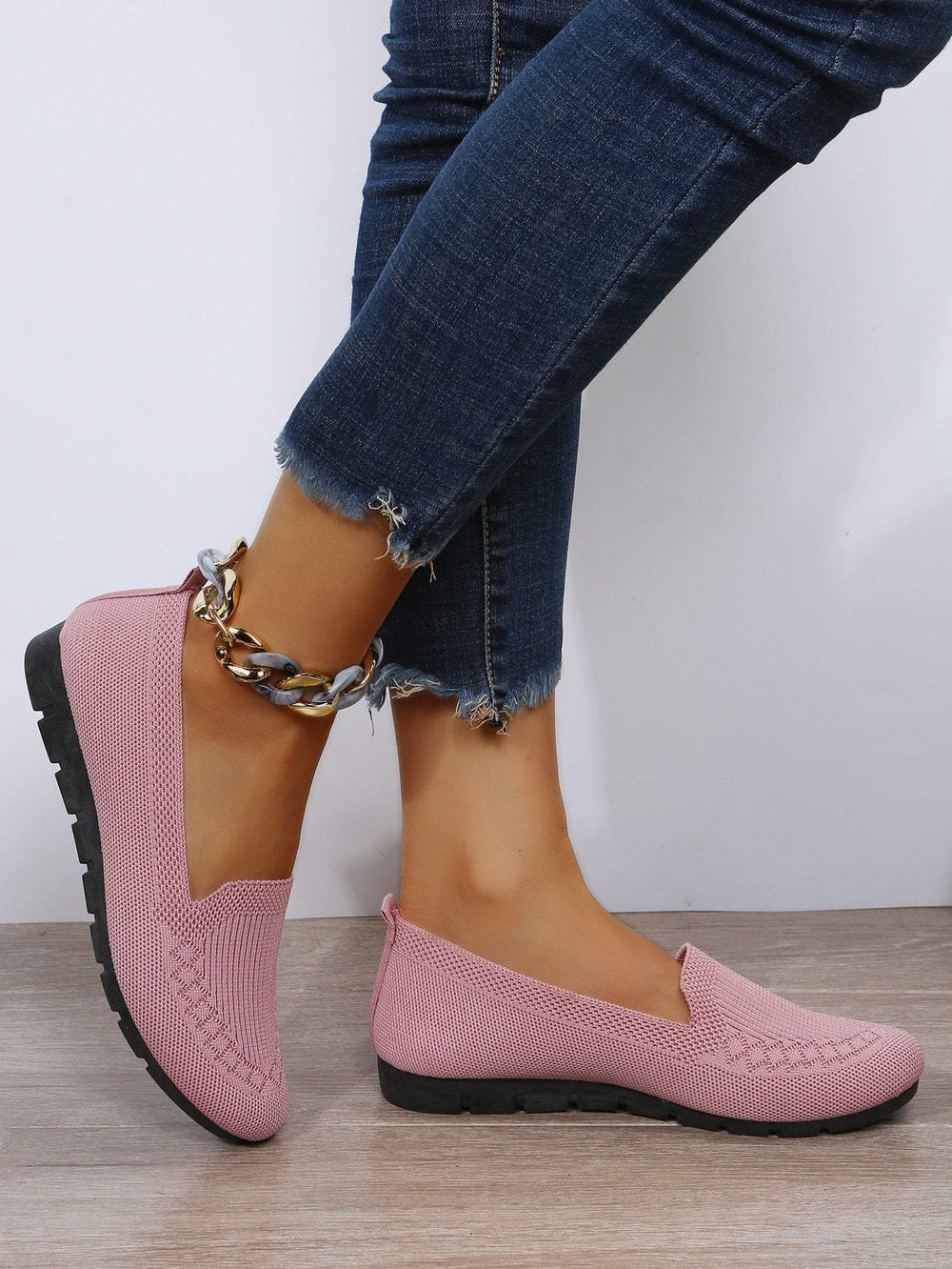Pink Closed Toe Slip-On Loafers | Wazzi's Wear